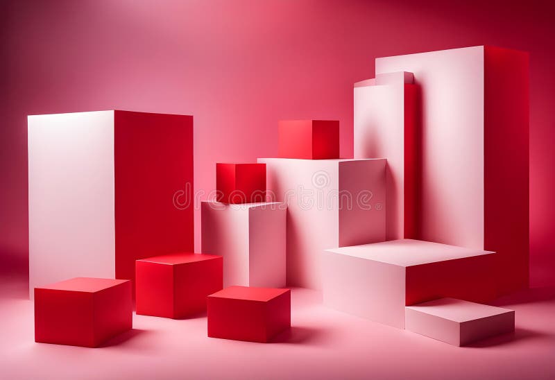 Red Scene, Red Stage for Product Presentation Made Stock Illustration ...