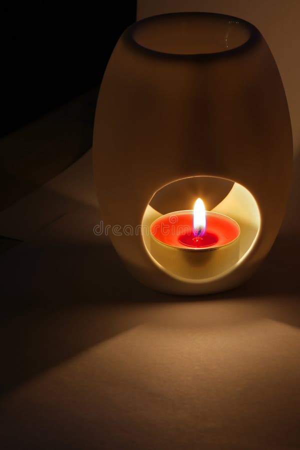 Red scented candle stock photo. Image of soft, lights - 65220690