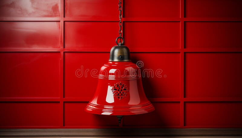 Red School Bell on the Wall Stock Illustration - Illustration of ...