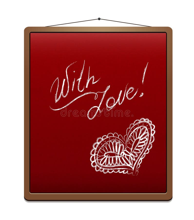 Red School Chalk Board in Frame. Stock Illustration - Illustration of ...