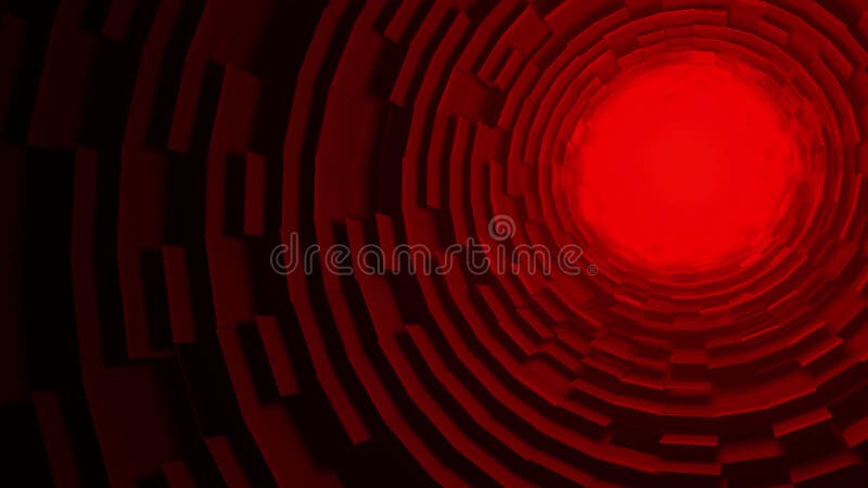 Red Sci-Fi Architecture Background Seamles Loop Circular Building 3d ...