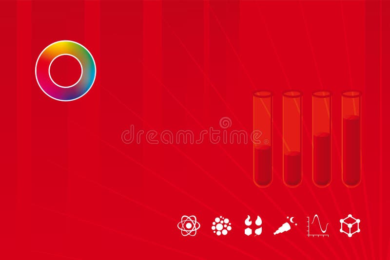 Red Science Background with Various Icons and Objects. Stock Vector ...