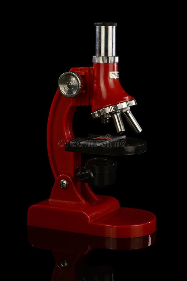 Red Scientific Microscope stock image. Image of experiment - 199397289