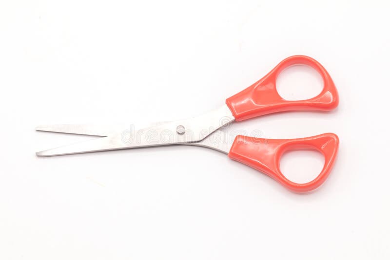 Red Scissor on Isolated White Background. Stock Photo - Image of clip ...