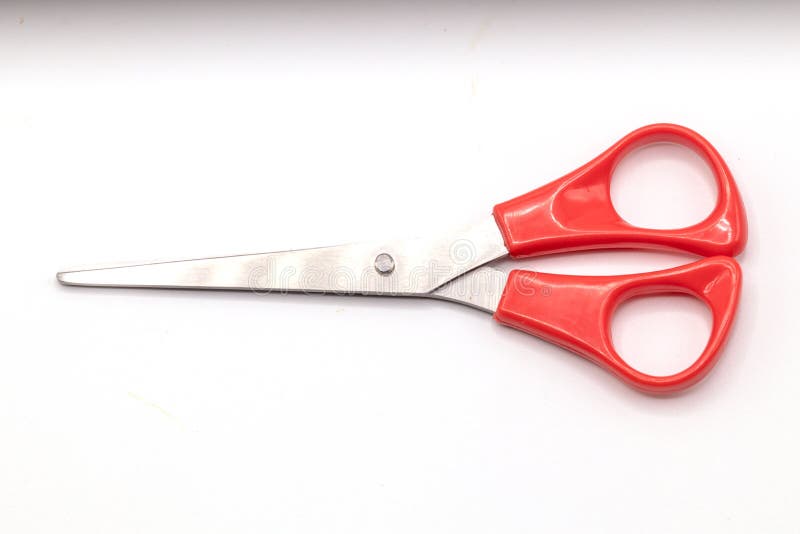 Red Scissor on Isolated White Background. Stock Photo - Image of clip ...