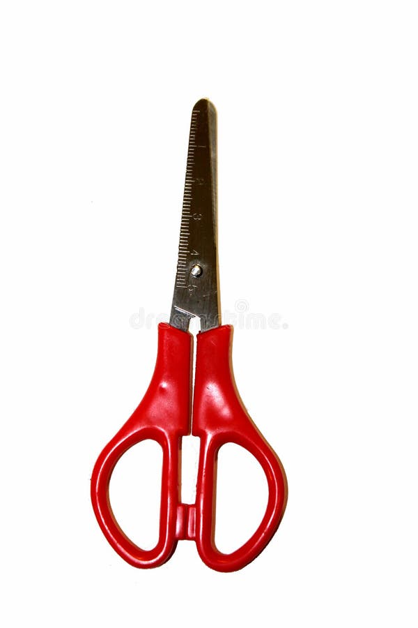 Red scissors stock image. Image of children, white, plastic - 101317281