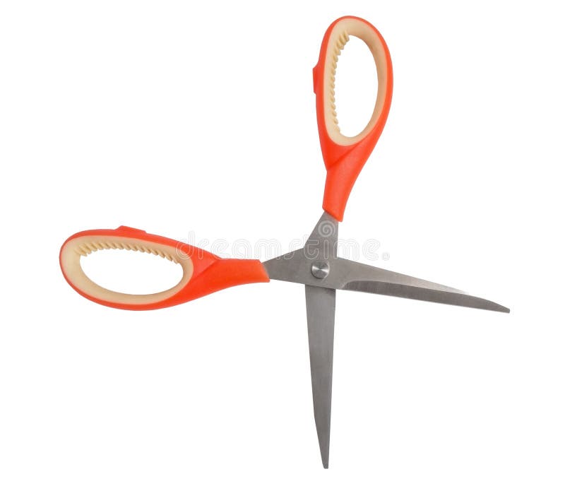 The red scissors stock photo. Image of chrome, barbershop - 55279344