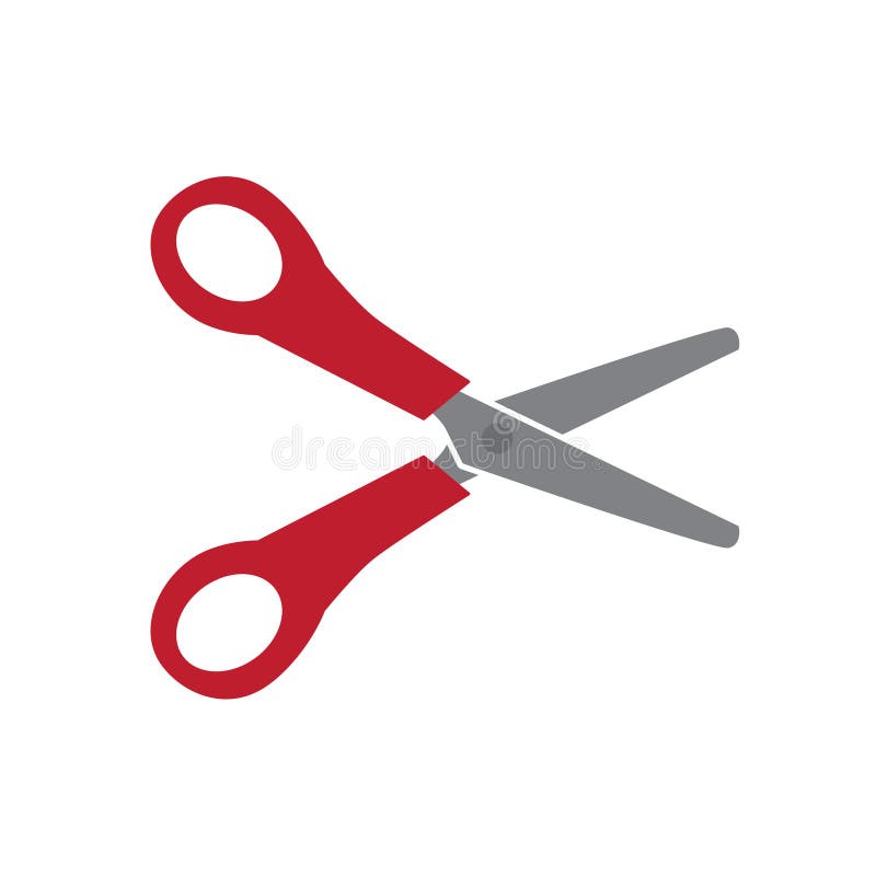 Red scissors icon stock vector. Illustration of icon - 134403273