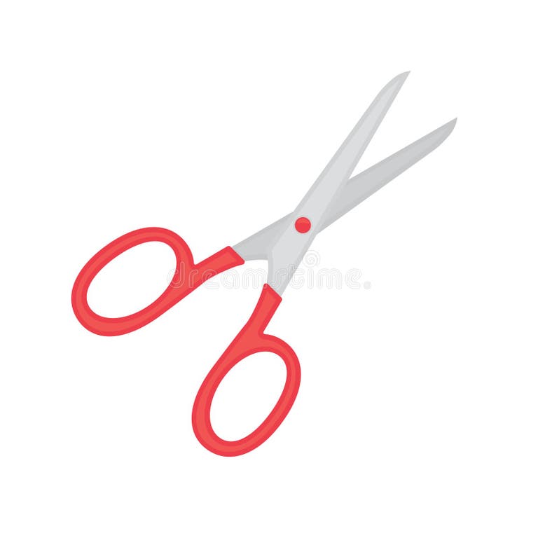 Red scissors icon stock vector. Illustration of school - 239821081