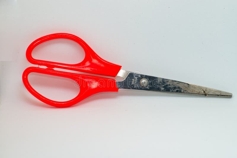 Red scissors stock image. Image of pink, open, sewing - 83319845