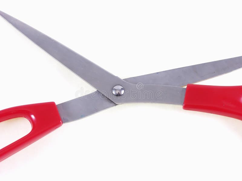Red Scissors, open stock image. Image of scissors, metal - 4313021