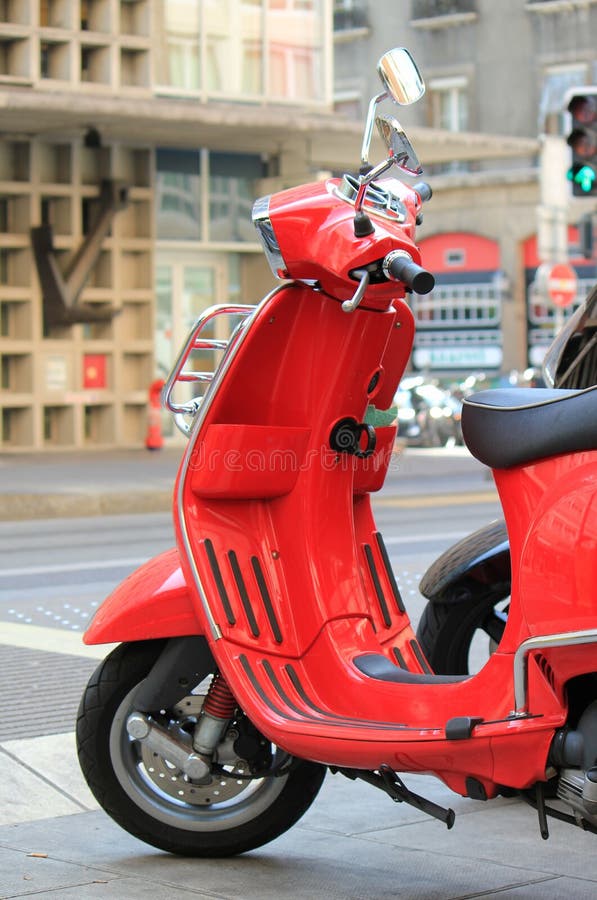 Red scooter stock image. Image of style, stand, transportation - 20415227