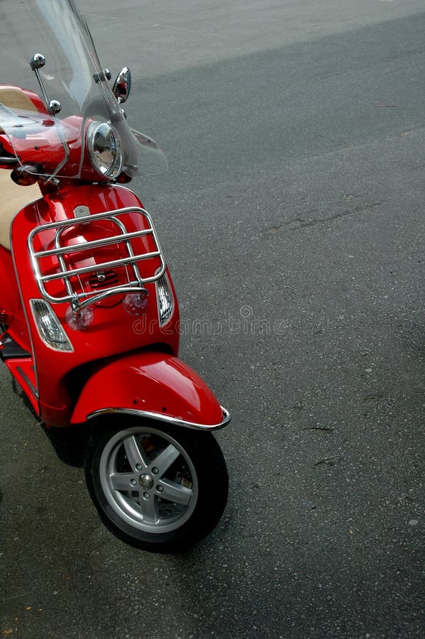 Red Vespa motor scooter editorial stock image. Image of retro - 19607939