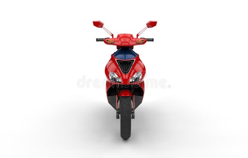 Red Scooter - Front View stock photo. Image of motorcycle - 59004224