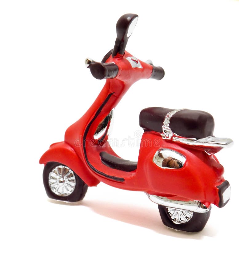 Red Scooter Isolated on White. Stock Photo - Image of catalytic, fire ...