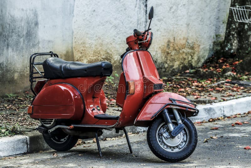 Red scooter stock image. Image of motorbikes, classic - 87472047
