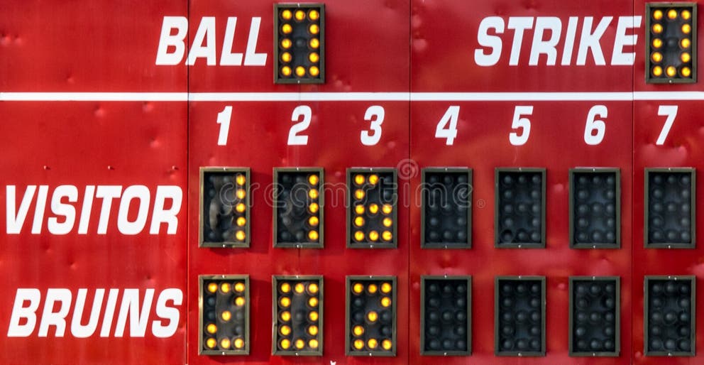 A Red Score Board at a Softball Game Stock Photo - Image of sports ...