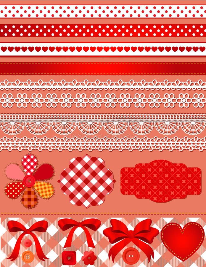 Red scrapbook set stock vector. Illustration of scrapbooking - 32884042