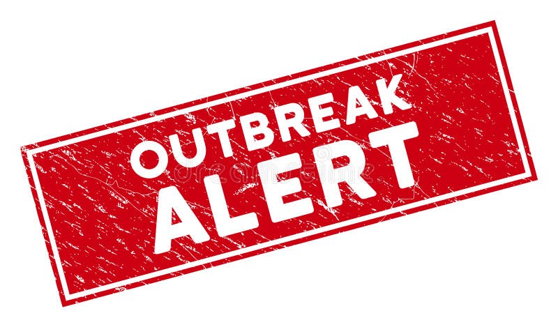 Red Scratched Outbreak Alert Rectangular Seal Stock Vector ...