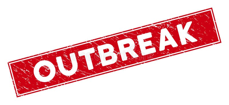 Red Scratched Outbreak Rectangular Stamp Stock Vector - Illustration of ...