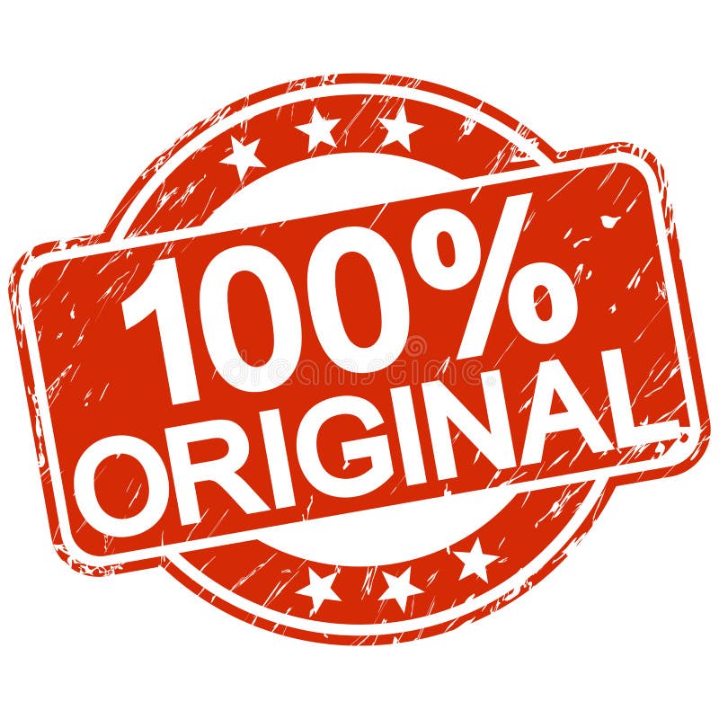 Red stamp 100 ORIGINAL stock vector. Illustration of authentic - 55942390