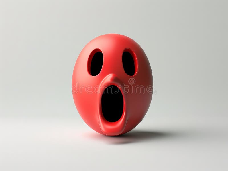 A Red Scream Face with Black Eyes Stock Image - Image of nose, black ...