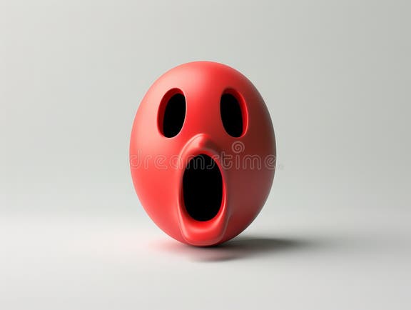 A Red Scream Face with Black Eyes Stock Image - Image of nose, black ...