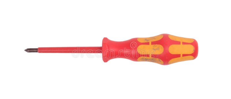 Red screwdriver isolated stock image. Image of equipment - 136936297