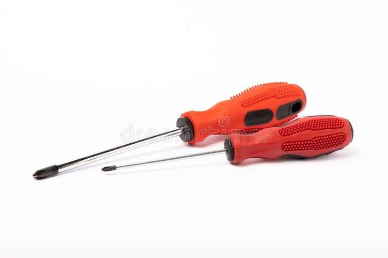 Red Screwdriver Isolated on White Background. Stock Photo - Image of ...