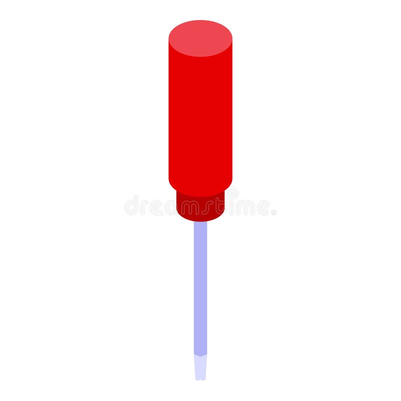 Red Screwdriver Standing on White Background Stock Illustration ...