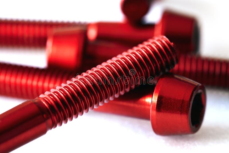 Red screws stock photo. Image of iron, industrial, connection - 15162078