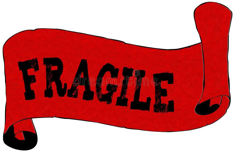 FRAGILE Text Written on Red Grungy Round Stamp Stock Illustration ...