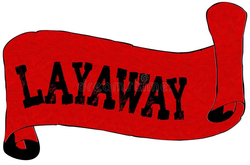 Red Scroll Paper with LAYAWAY Text. Stock Illustration - Illustration ...