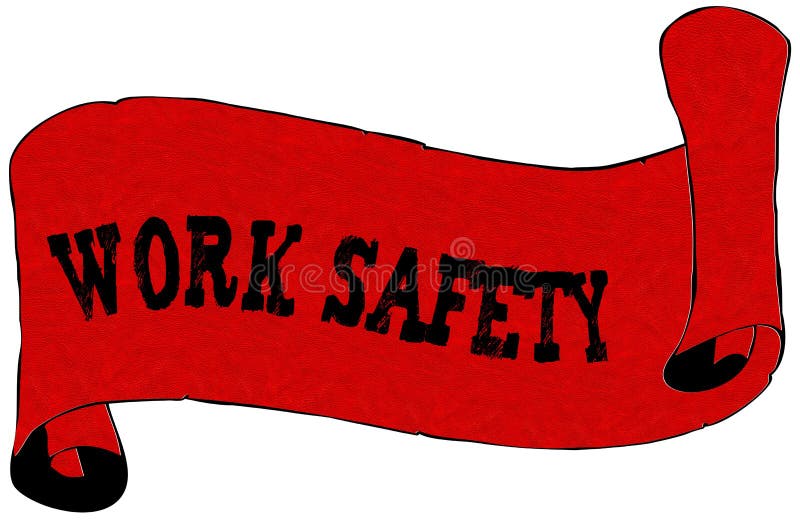 Red WORK SAFETY label. stock illustration. Illustration of graphic ...