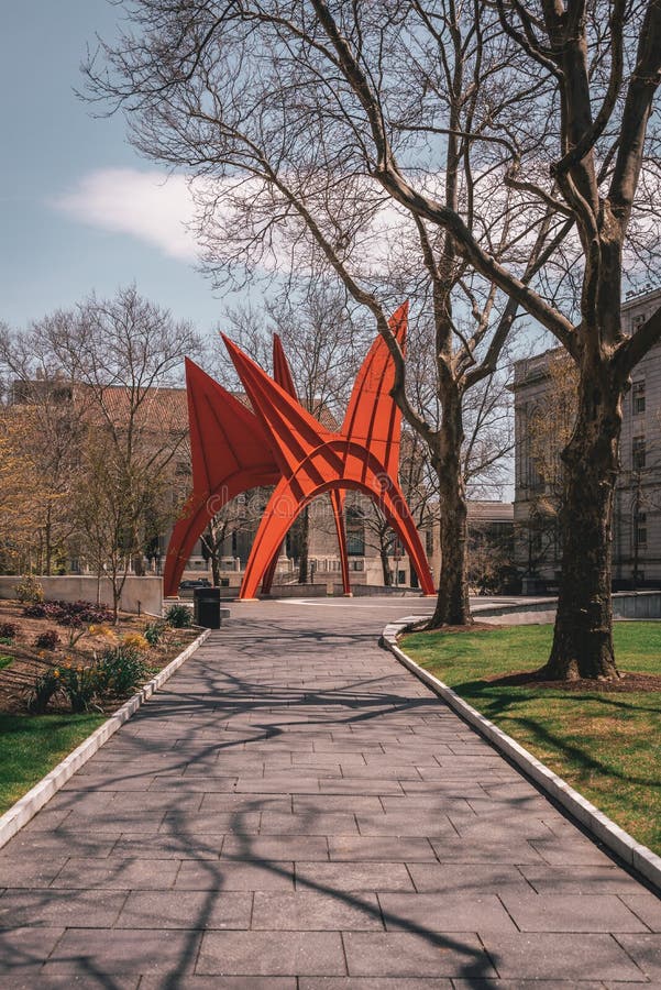 A Red Sculpture in a Park, Hartford, Connecticut Editorial Photo ...