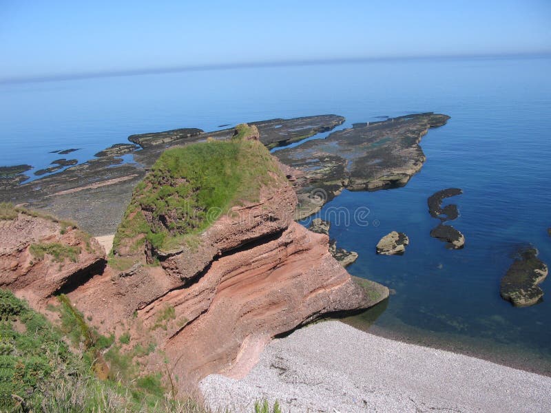 Red Sea Cliffs Near Arbroath Stock Image - Image of seashore, ocean: 560057
