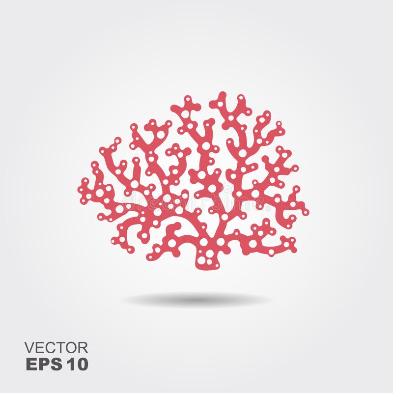 Red sea coral icon stock vector. Illustration of beach - 106329239