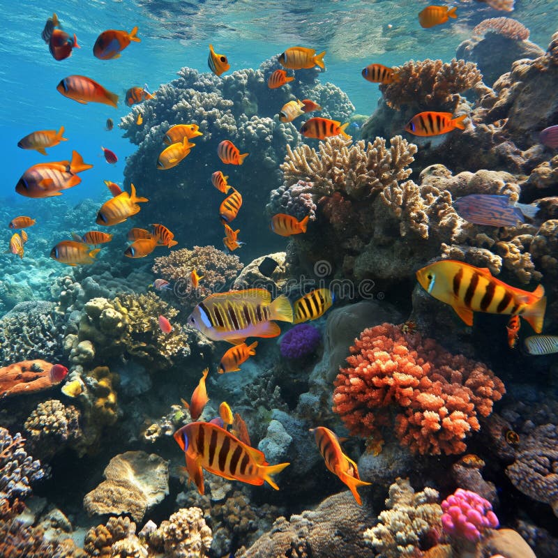 Red Sea Coral Reef and Fish Stock Image - Image of marine, saltwater ...