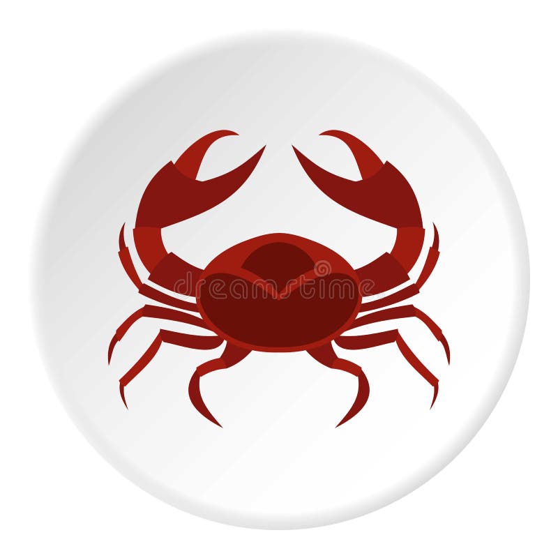 Red sea crab icon circle stock vector. Illustration of cuisine - 108599178