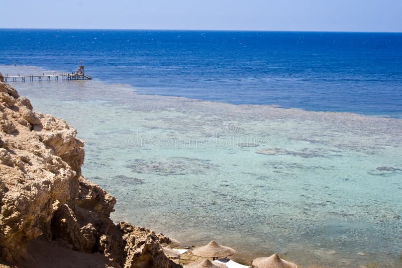 Red Sea in Egypt stock image. Image of sinai, town, pontoon - 105231409