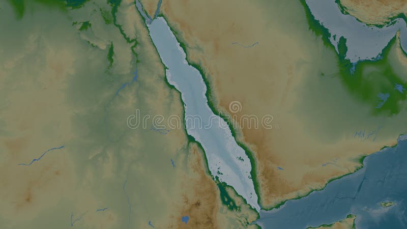 Red Sea Highlighted. Physical Map Stock Illustration - Illustration of ...