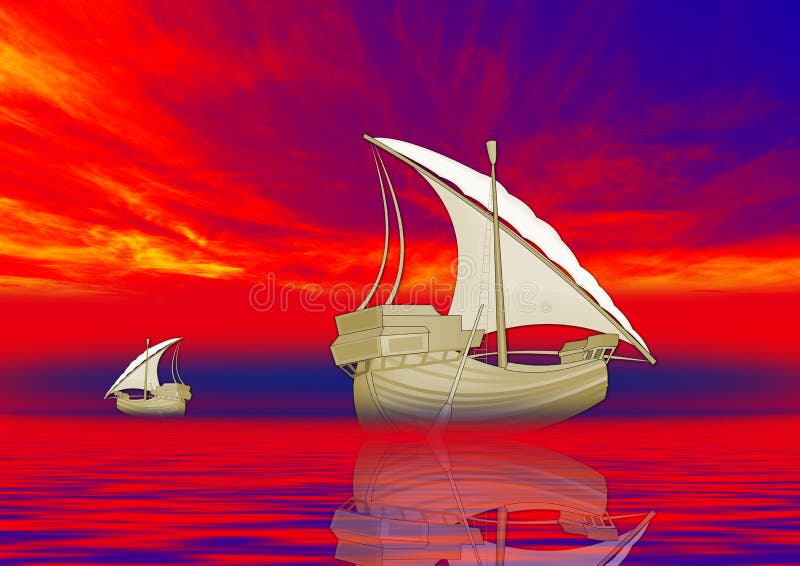 Red sea and ship stock illustration. Illustration of travel - 3688441