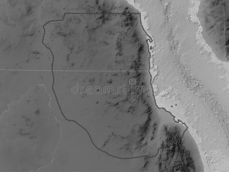 Red Sea, Sudan. Grayscale. No Legend Stock Illustration - Illustration ...
