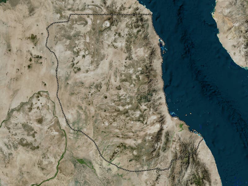 Red Sea, Sudan. High-res Satellite. No Legend Stock Illustration ...