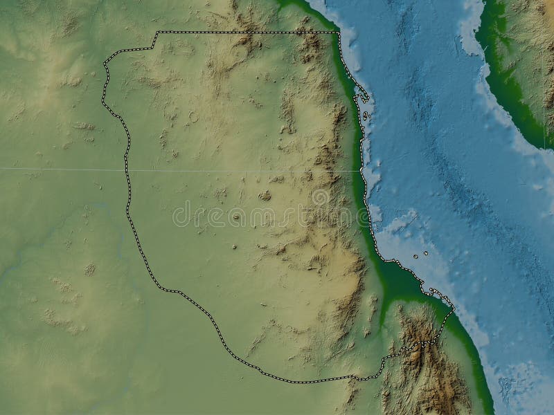 Red Sea, Sudan. Physical. No Legend Stock Illustration - Illustration ...