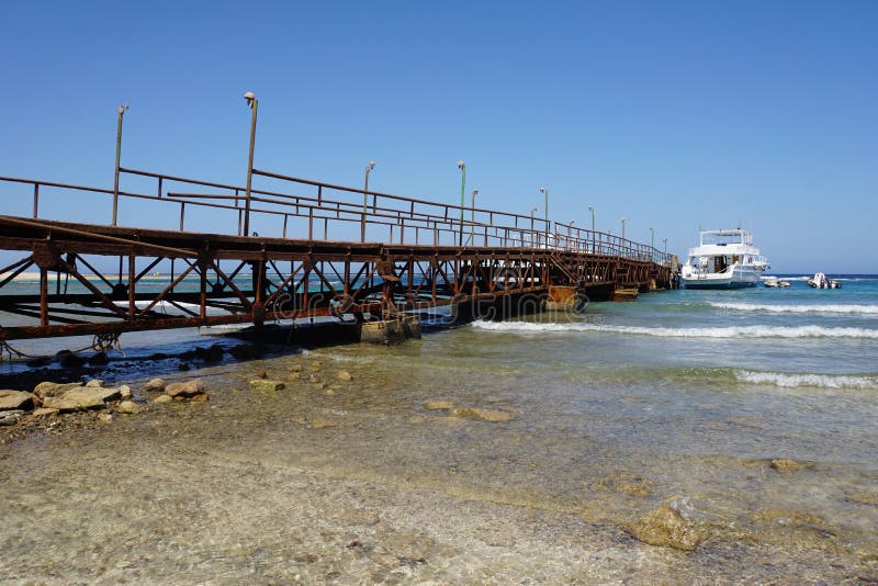 Old Weathered Jetty Posts Standing in Row on Beach Casting Shadow on ...