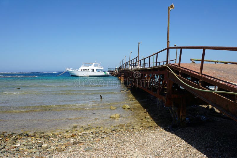 Old Weathered Jetty Posts Standing in Row on Beach Casting Shadow on ...