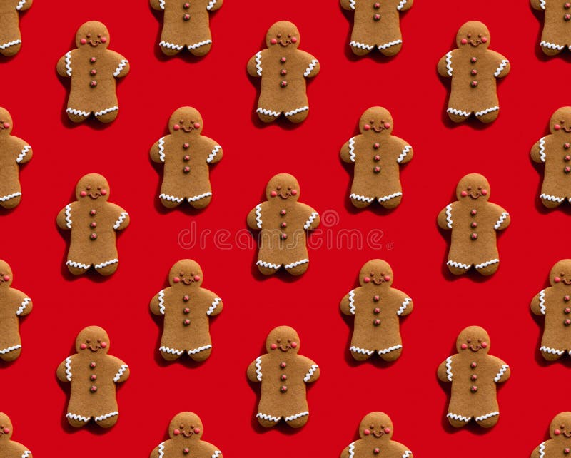 Gingerbread Man Pattern Cute Pastry Illustration Stock Photo - Image of ...