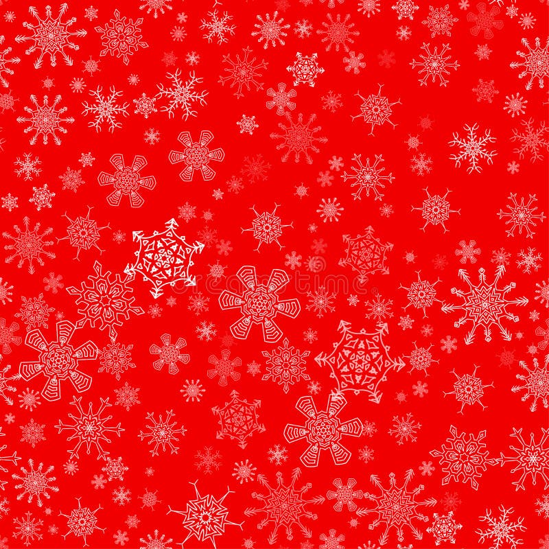 Red Seamless Christmas Pattern with Different Stock Vector ...