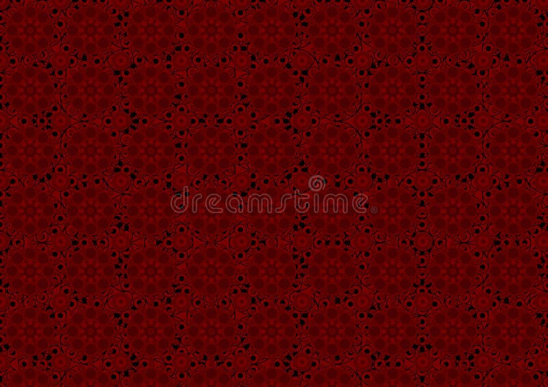 Red Seamless Circles Print Pattern Wallpaper Design Stock Illustration ...